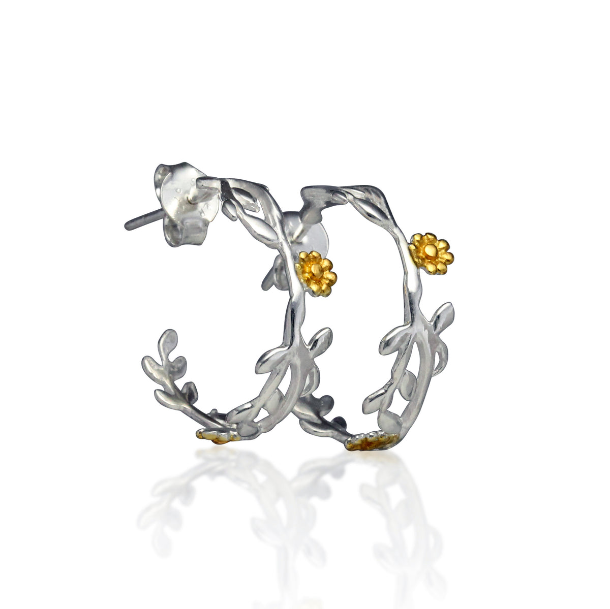 Sterling Silver Daisy Hoop – Banyan Jewellery