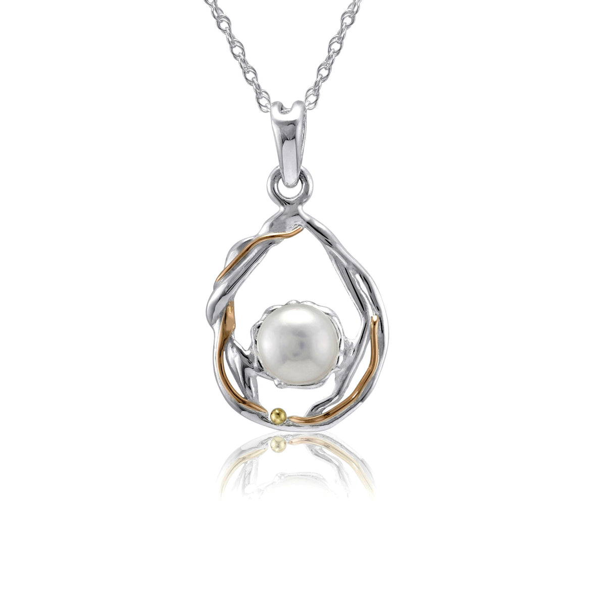 Undulating Silver and Pearl Pendant – Banyan Jewellery